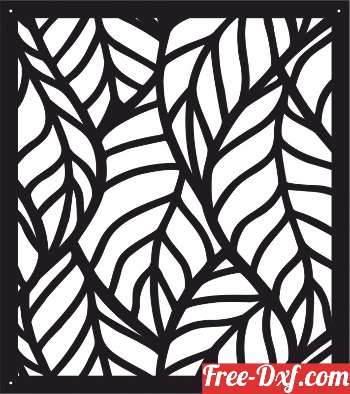 Download decorative panel leaves screen pattern art dxf DtqUe Hig