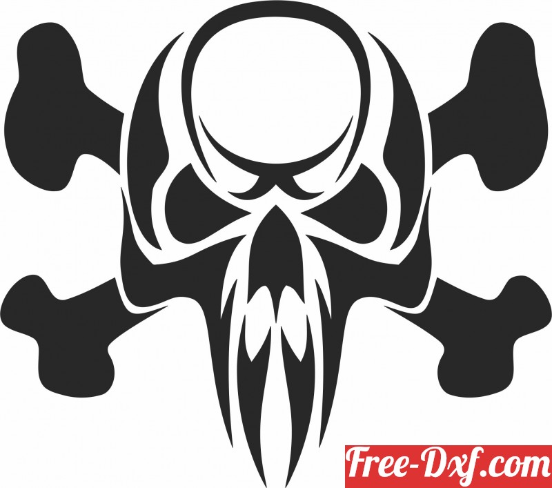 Download vector Skull cliparts EFeYq High quality free Dxf files,