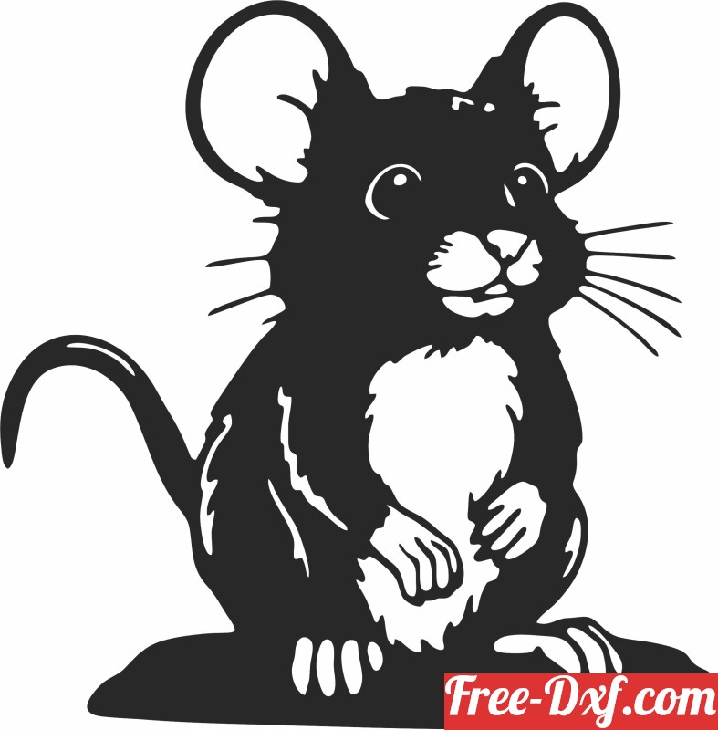 Download Mouse Silhouette clipart EFlt4 High quality free Dxf fil