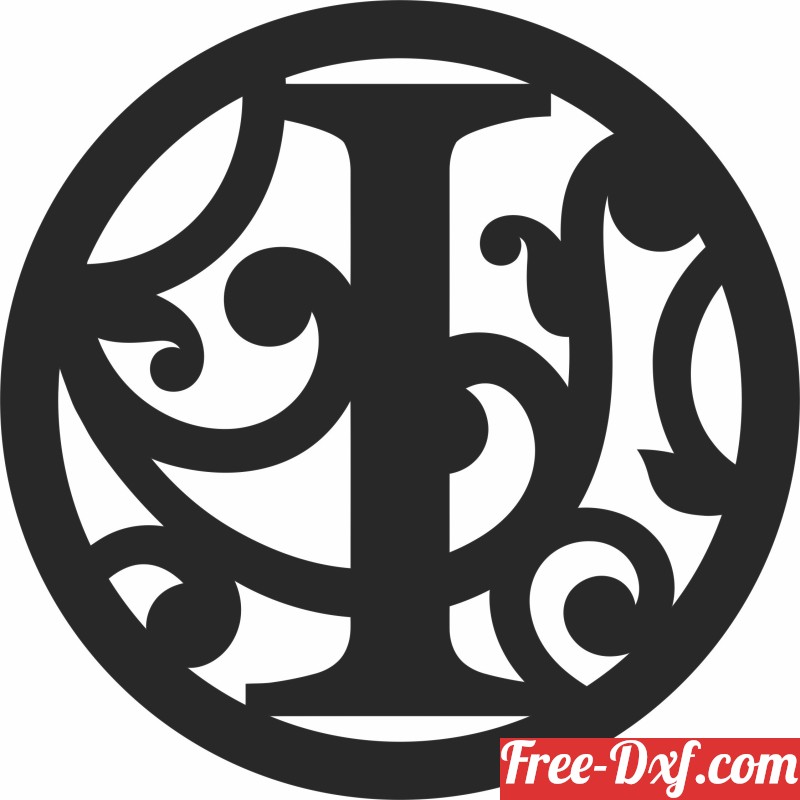 Download Split letter monogram I ESGFE High quality free Dxf file
