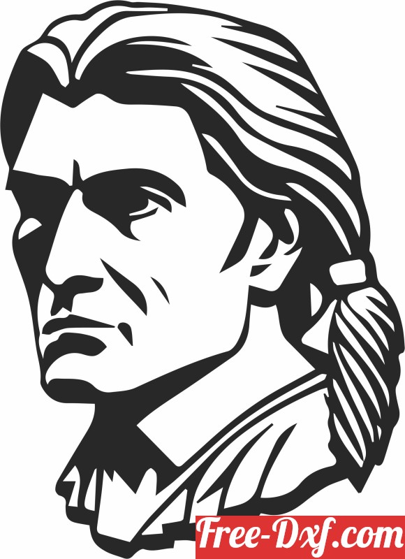 Download Indian Head Native American EUNNJ High quality free Dxf