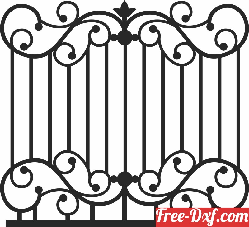 Download decorative fence gate EVn9N High quality free Dxf files,
