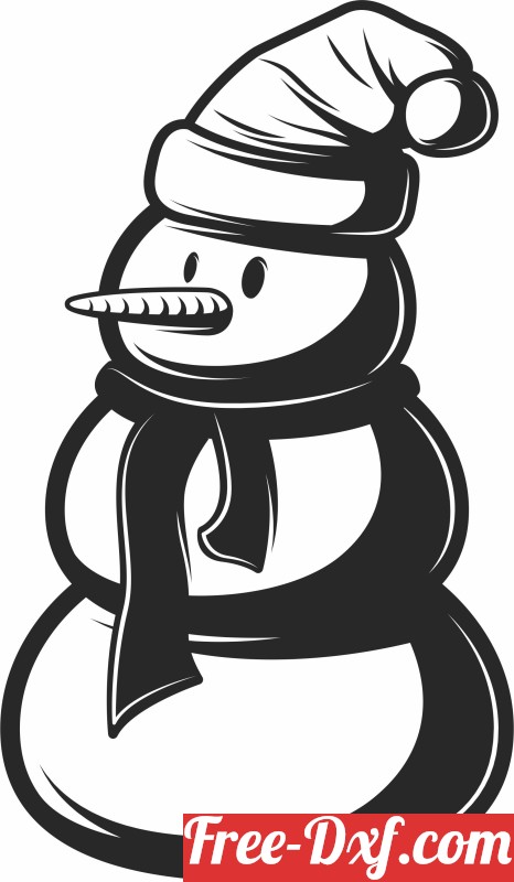 Download christmas snowman clipart EVw40 High quality free Dxf fi