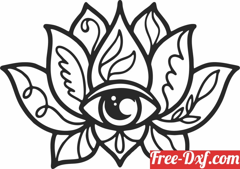 Download Lotus flower eye cliparts dxf EXoSG High quality free