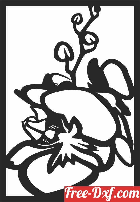 Download Flower wall panel decor Eb3Th High quality free Dxf file