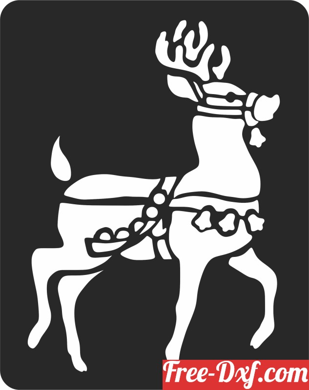 Download Christmas Reindeer EyBEj High quality free Dxf files, Sv