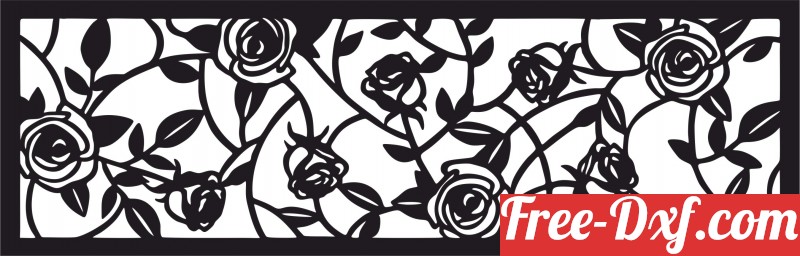 Download floral panel tree FDSB7 High quality free Dxf files, Svg