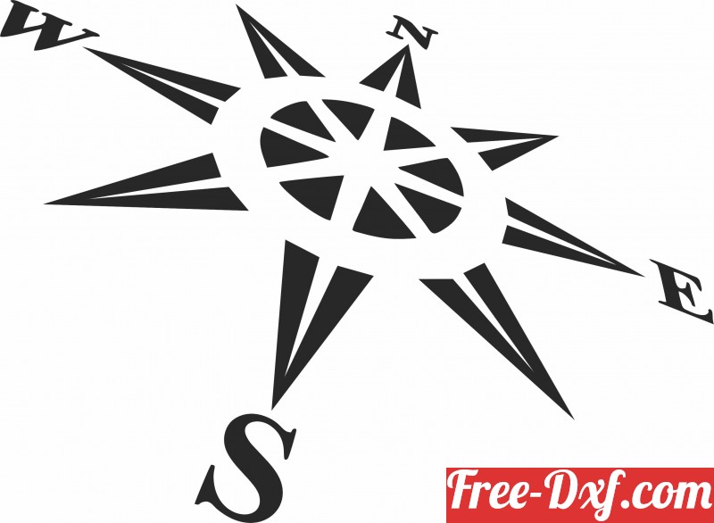Download Compass wall decor FEUw6 High quality free Dxf files, Sv