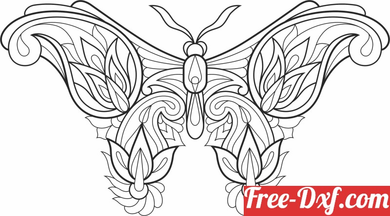 Download decorative butterfly FKJV8 High quality free Dxf files,
