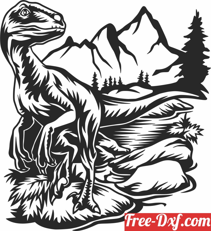 Download Dinosaur wall art FbUUx High quality free Dxf files, Svg