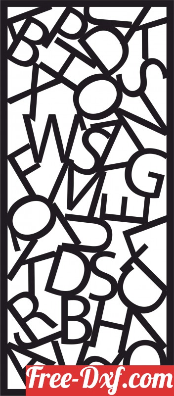 Download decorative Alphabet letters panel door wall screen patte