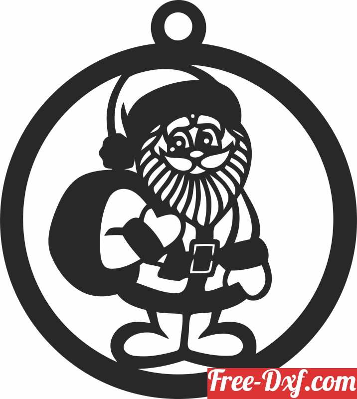Download santa claus christmas ornament dxf FzEJA High quality fr