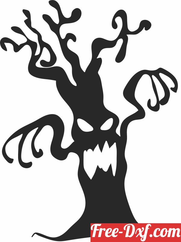 Download scary tree for halloween G4k11 High quality free Dxf fil