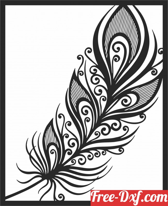 Download Feather wall panel GCIzg High quality free Dxf files, Sv