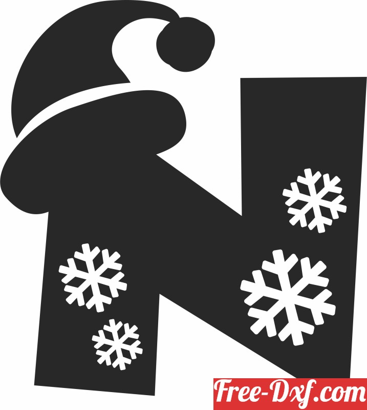 Download christmas snowflake Letter N monogram GSaSQ High quality