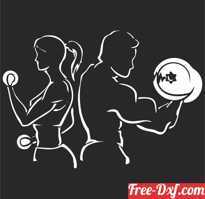 Download gym man woman fitness clipart GZ1QZ High quality free Dx