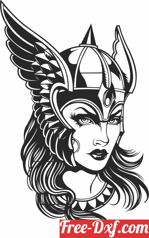 Download valkyrie portrait pagan GdAPP High quality free Dxf file