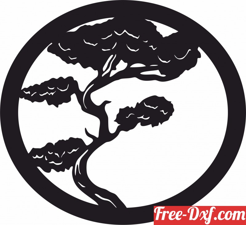 Download bonsai tree wall decor art GiihW High quality free Dxf f