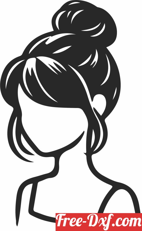 Download girl with Bun hairstyle GrwKF High quality free Dxf file