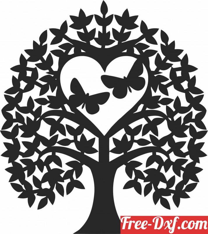Download Butterflies Tree Of Love GsvSm High quality free Dxf fil