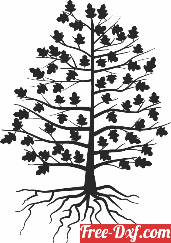 Download Tree Silhouette clipart dxf GvxrL High quality free