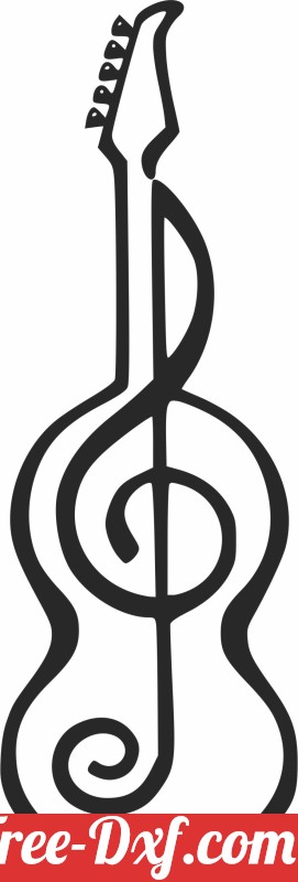 Download Violin with music note art HCaeH High quality free Dxf f