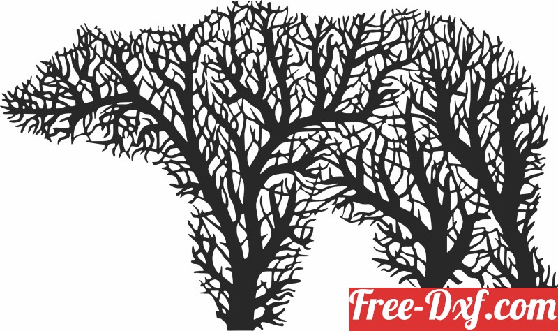 Download Bear Tree Wall Decor HKPtK High quality free Dxf files,
