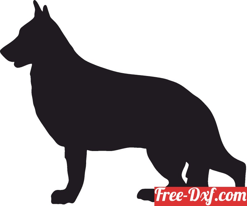 Download DOG silhouette german shepherd dxf HP8Uj High quality fr