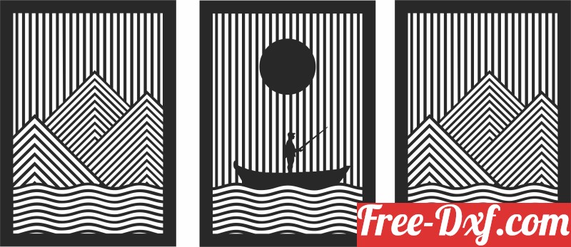 Download decorative Wall door geometric wall panels dxf HaRy2 Hig