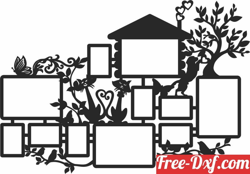 Download floral frame pictures holder HglFY High quality free Dxf