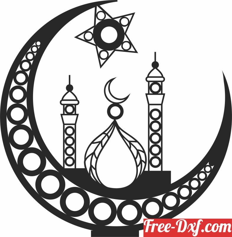 Download mosque islam symbol Hk5r1 High quality free Dxf files, S