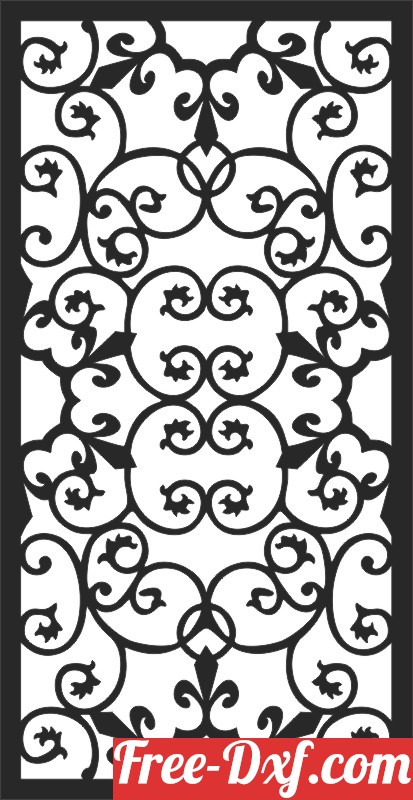 Download Cool Decorative Screens Panel for doors or windows dxf H