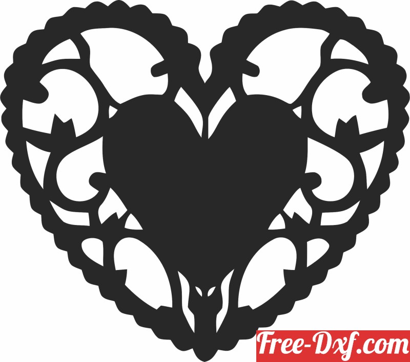Download heart art HmCLB High quality free Dxf files, Svg, Cdr an