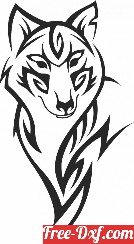 Download fox tribal design dxf I4KxM High quality free