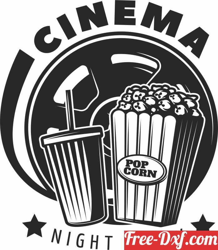 Download Movies pop corn logo sign I5d5m High quality free Dxf fi