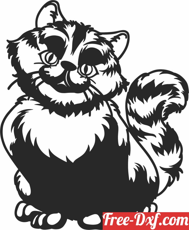 Download cute cat cliparts dxf IBQYO High quality free