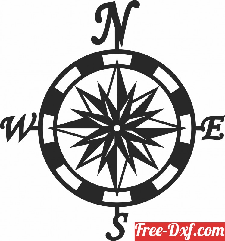 Download Compass wall sign Igx8C High quality free Dxf files, Svg