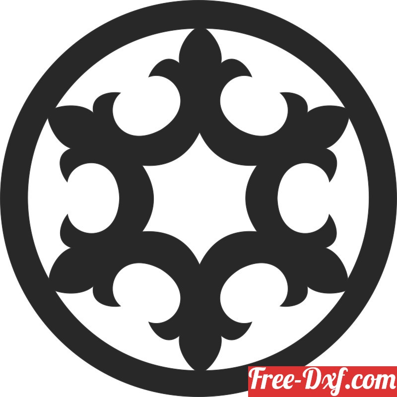 Download round pattern wall decor JYuB9 High quality free Dxf fil