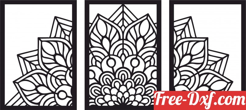 Download Mandala Panels home decor JpUFM High quality free Dxf fi