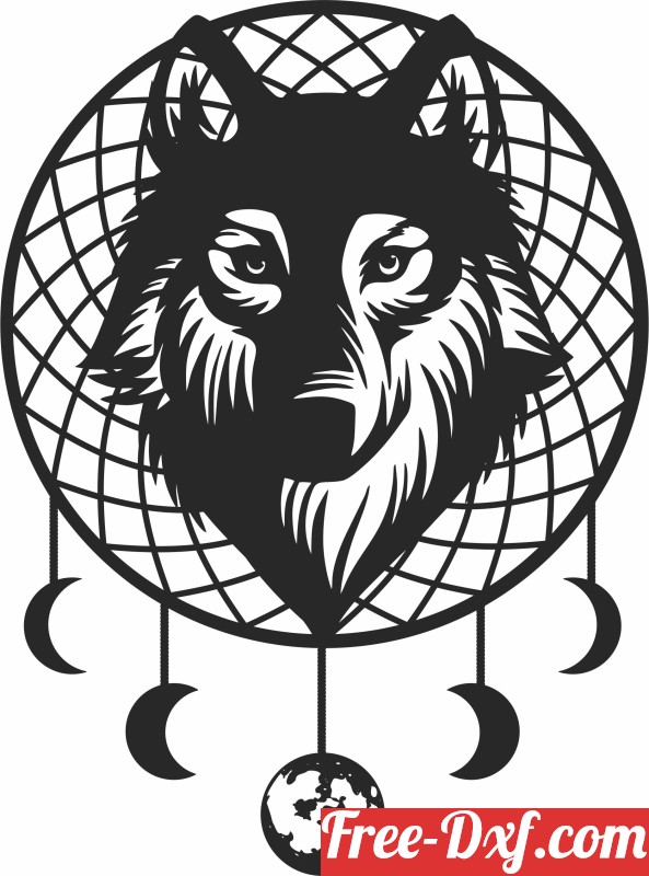 Download Rum River wolf wall sign dxf JrVN0 High quality free