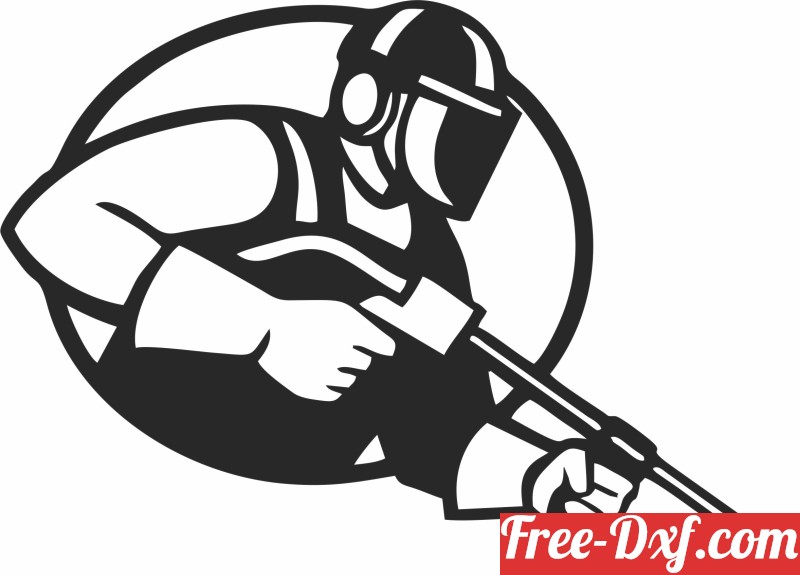 Download pressure washer with pressure washing wand cliparts svg