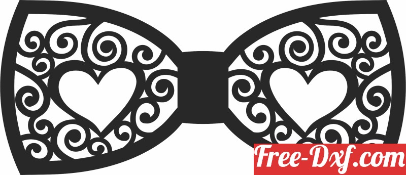 Download bow tie with hearts KIYRh High quality free Dxf files, S
