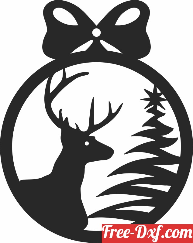 Download christmas deer elk ornament KUNkz High quality free Dxf