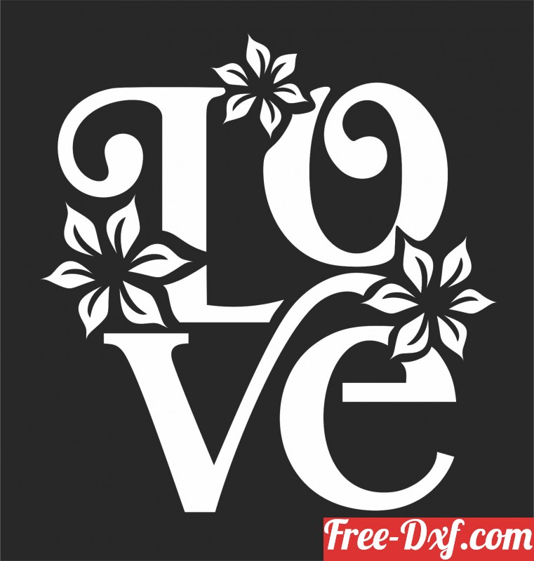 Download love floral art Krlu0 High quality free Dxf files, Svg,