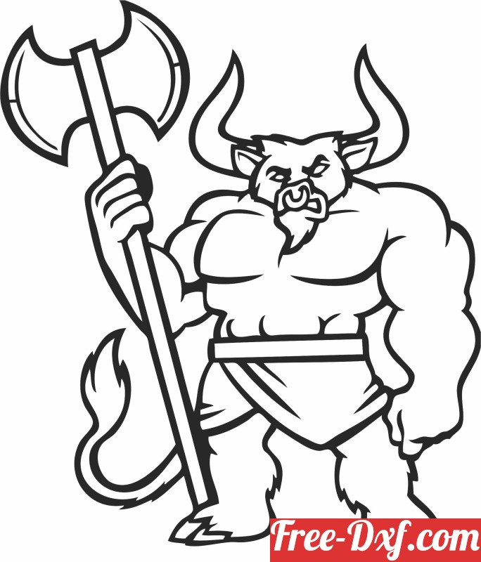 Download Nordic vikings bull fighter KuLMa High quality free Dxf