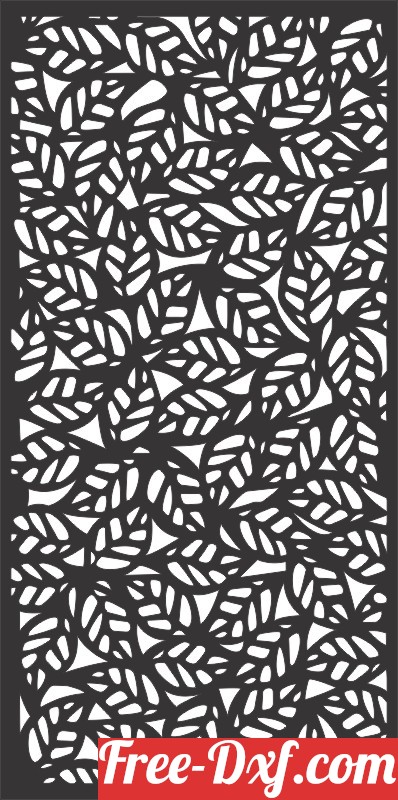 Download Leaves decorative panel wall separator door pattern dxf