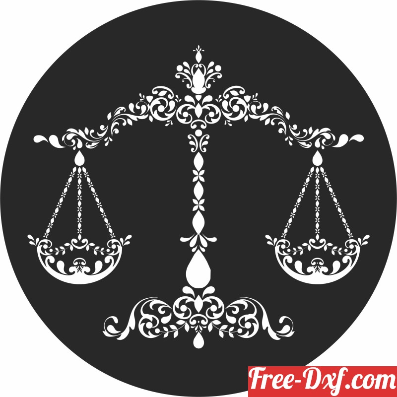 Download Libra Zodiac art sign LH23H High quality free Dxf files,