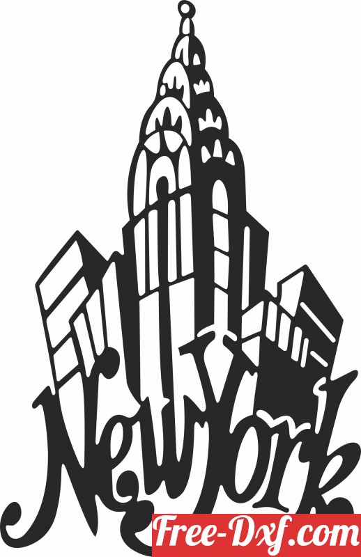 Download new york city wall decor LNDuH High quality free Dxf fil