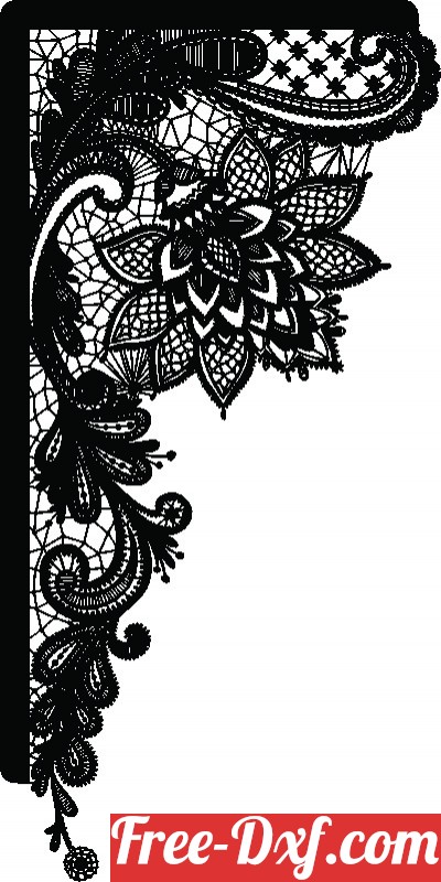 Download Floral corner pattern LWYdk High quality free Dxf files,