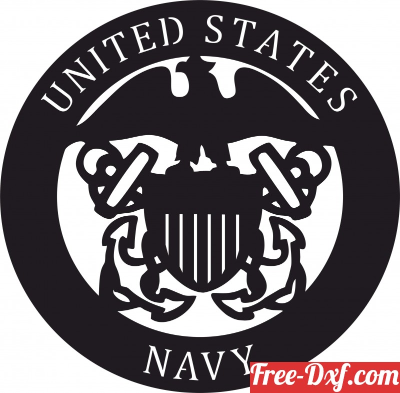 Download United states navy logo LsjH8 High quality free Dxf file